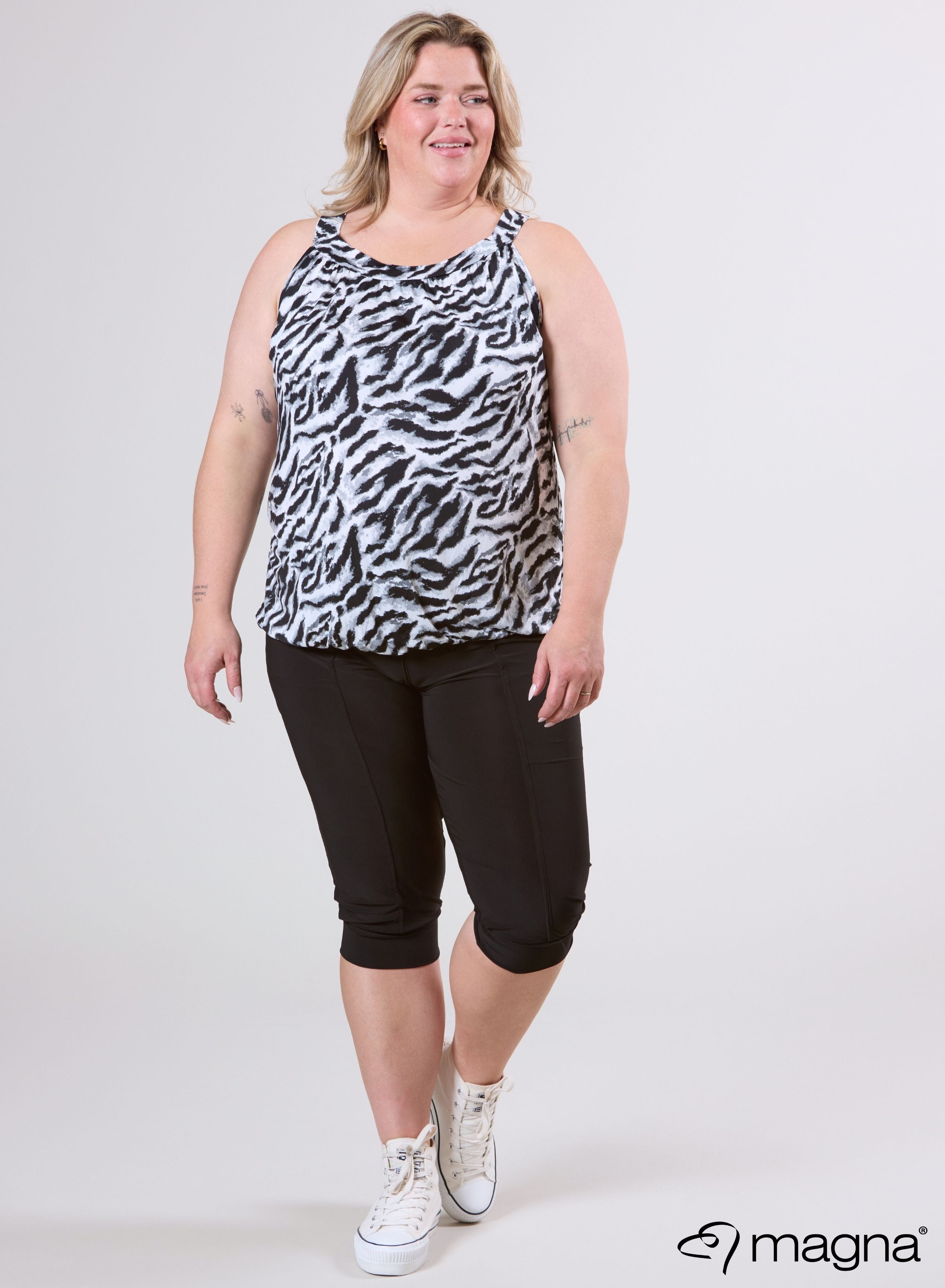 Magna Halter Style Open Back Top Tiger Black/Grey – MyStyleSquad