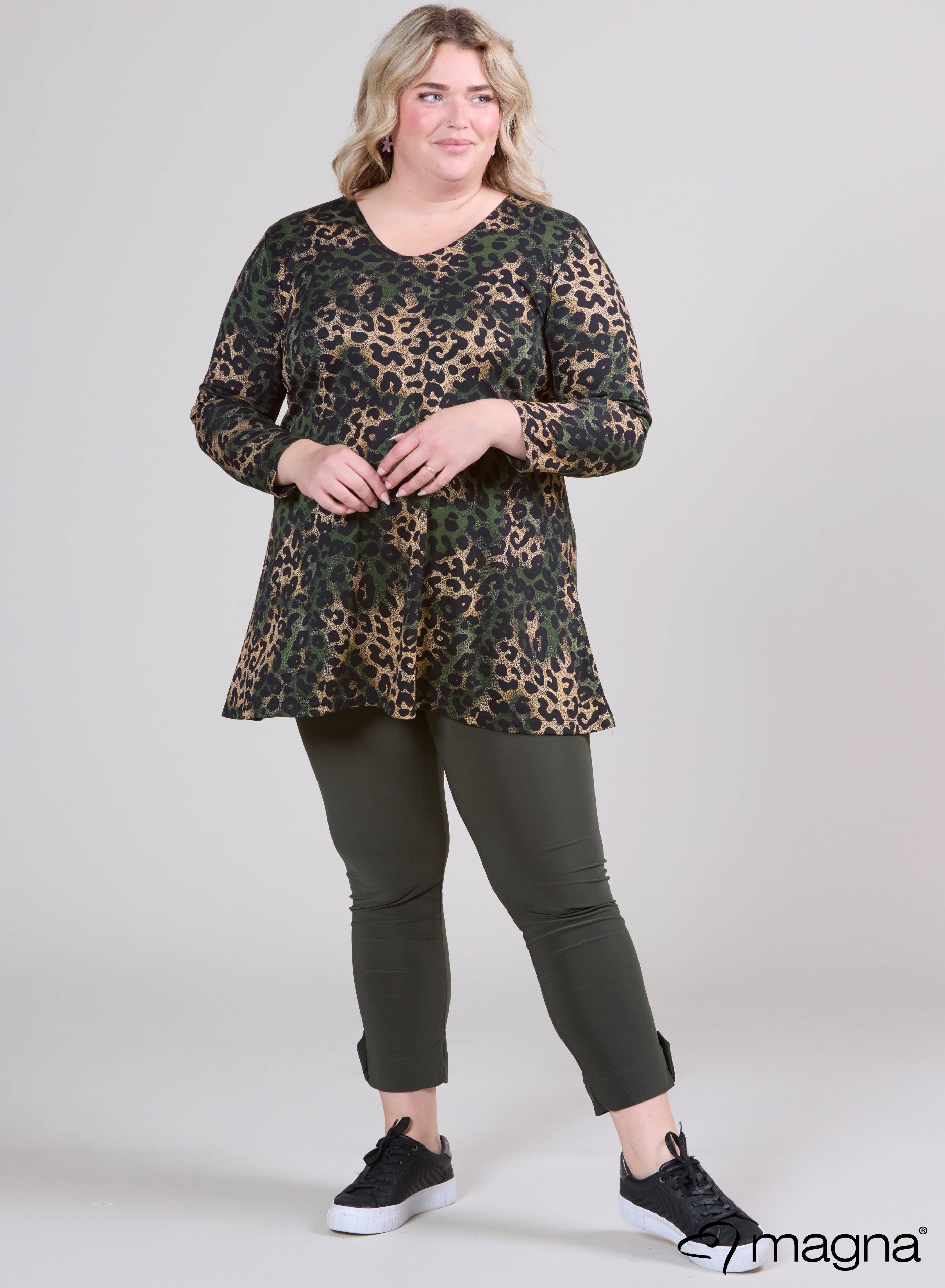Magna Heavy Vicose Long Aline Shirt Leopard Green – MyStyleSquad