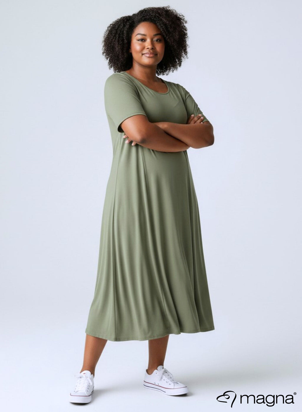 Magna Long A-line Dress L. Khaki – MyStyleSquad