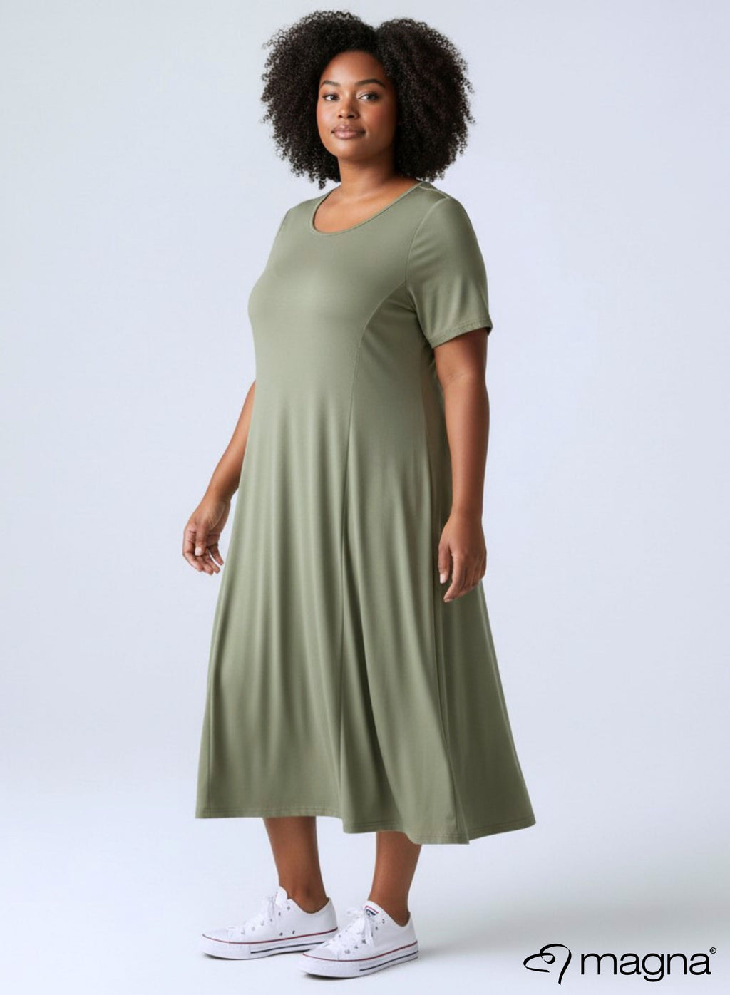 Magna Long A-line Dress L. Khaki – MyStyleSquad