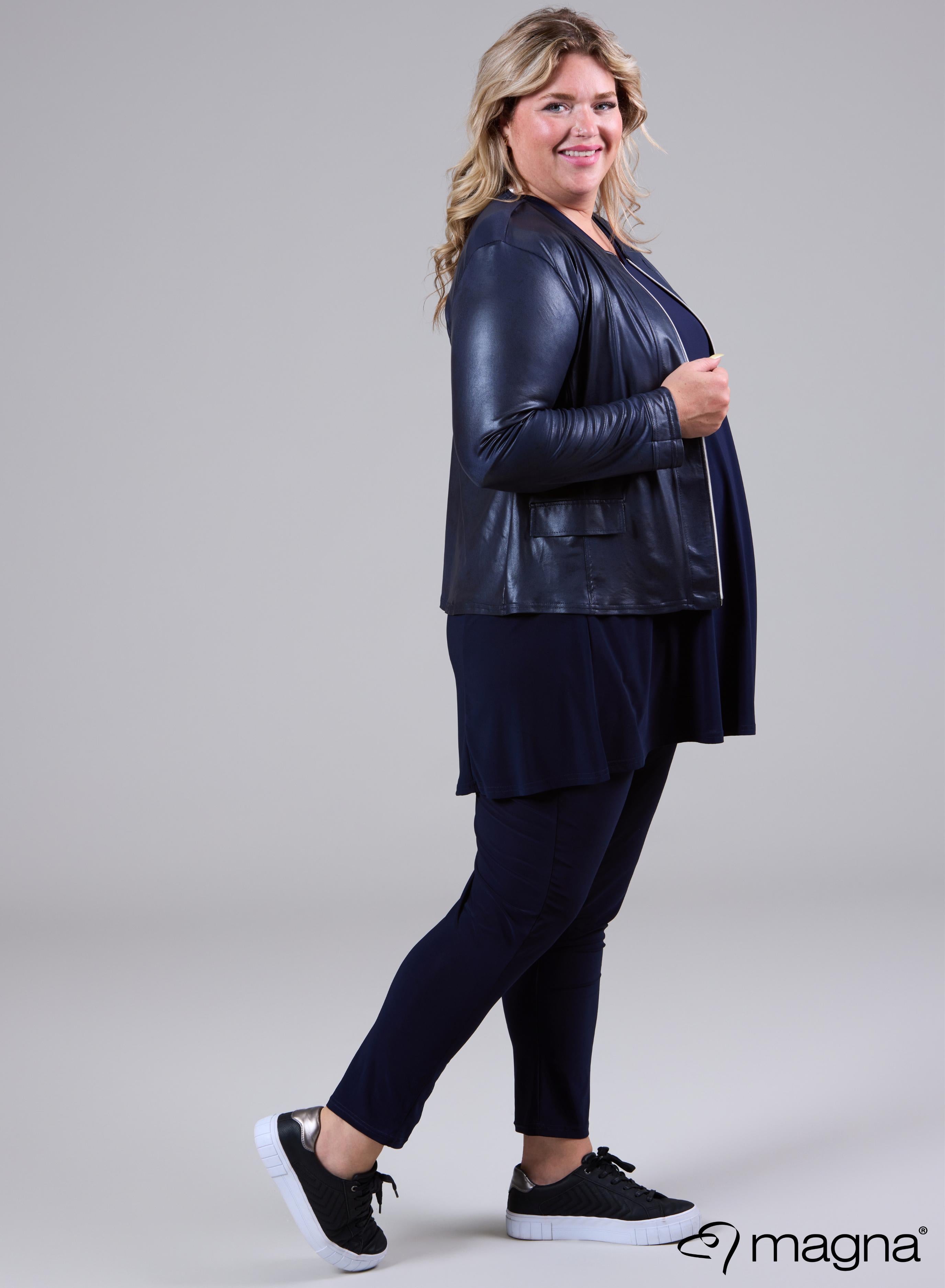 Magna Leather Look Jacket Navy – MyStyleSquad