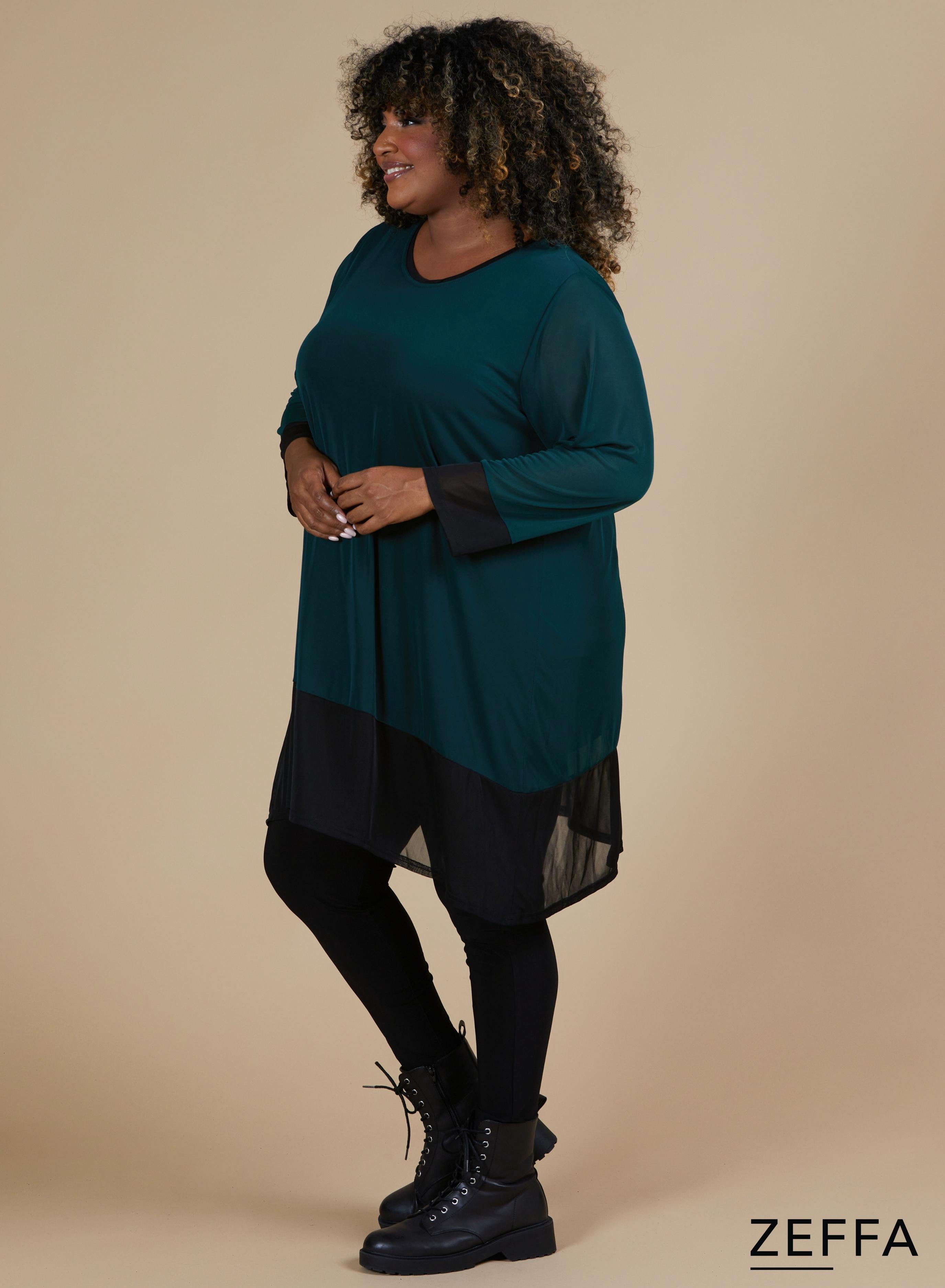 Zeffa Elegant Chiffon Mesh Tunic Bottle Green – MyStyleSquad